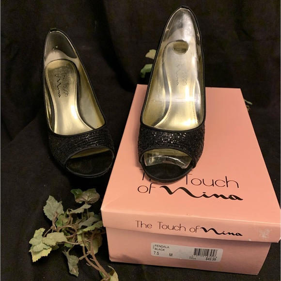 Nina | Shoes | New In Box The Touch Of Nina Gorgeous Black Sequined ...